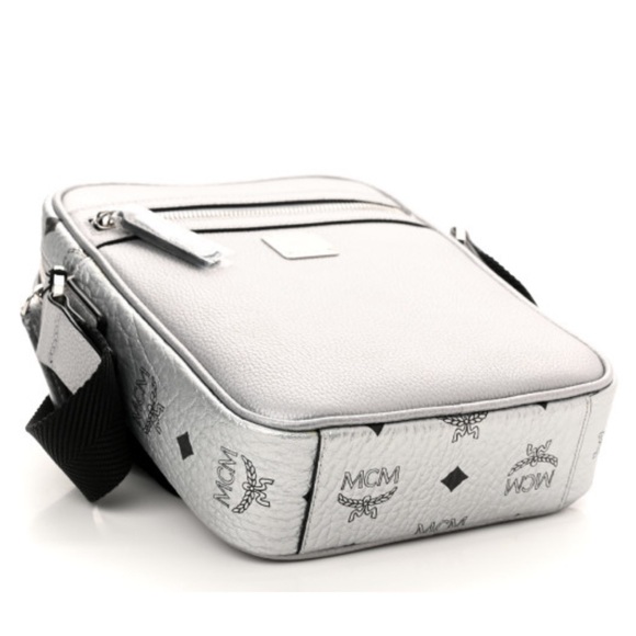 MCM | Bags | Authentic Mcm Visetos Klassik Mini Crossbody Bag In Silver ...